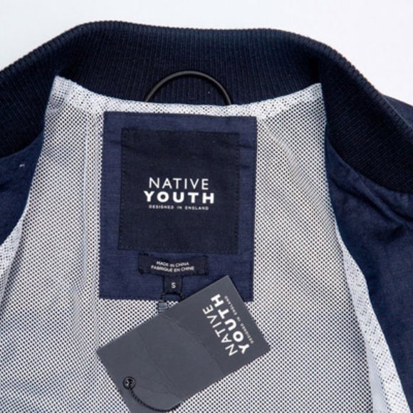 NATIVE YOUTH | Jackets & Coats | Native Youth Navy Blue Bumper Jacked ...